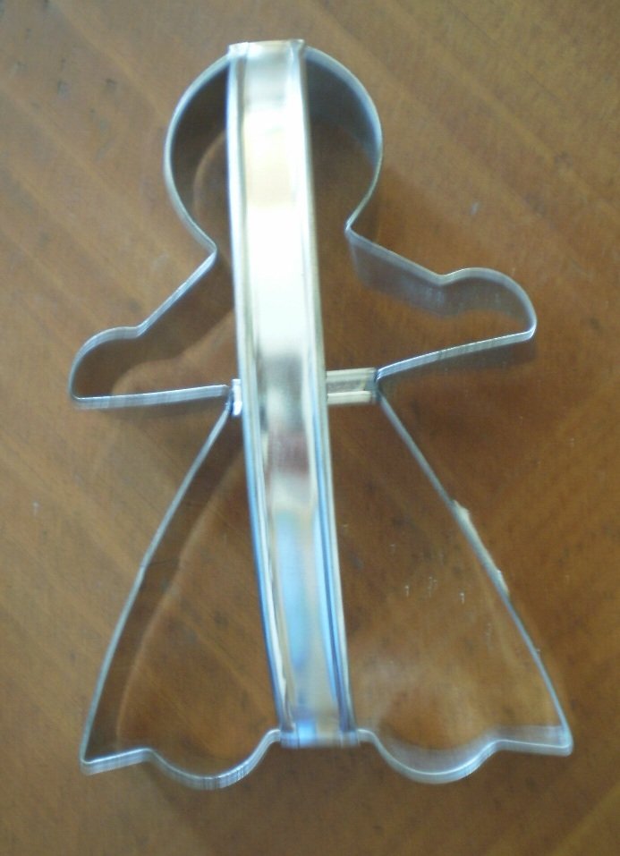 Vintage Metal Cookie Cutter Gingerbread Woman Handle 4.75in