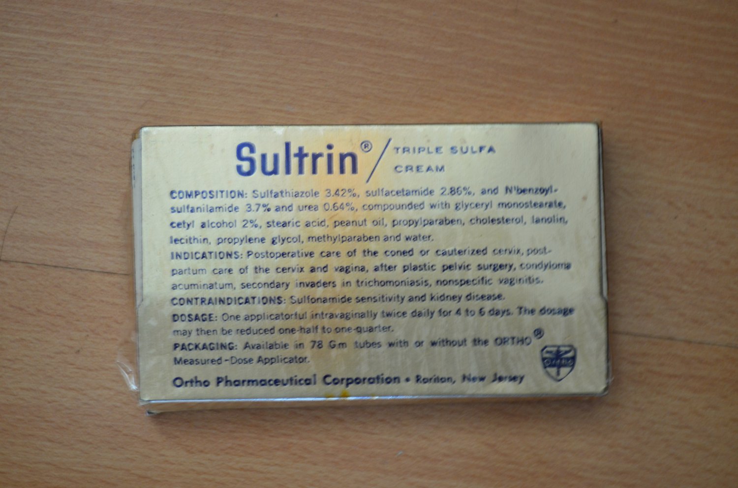 VINTAGE SULTRIN ORTHO ADVERTISING MATCHES Box Triple Sulfa Cream 4 New ...