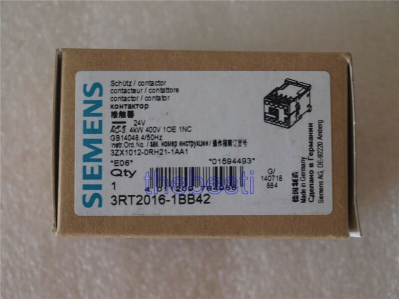 New Siemens 3RT2016-1BB42 Contactor In Box