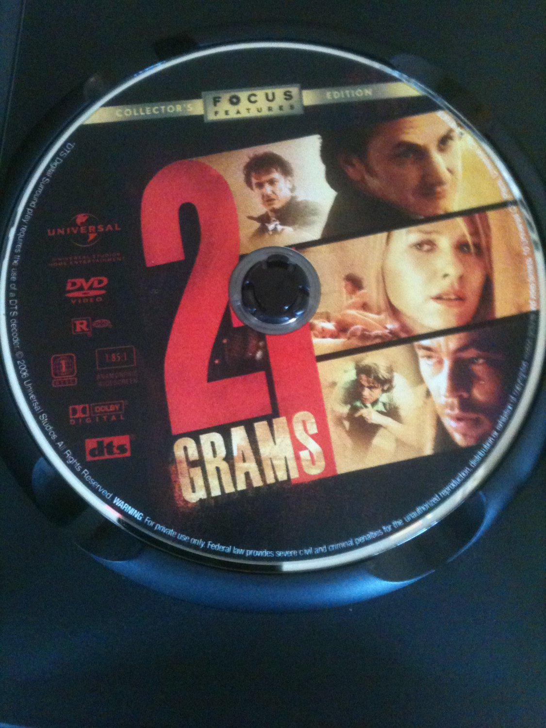 21 Grams (DVD, 2008, Collectors Edition) LIKE NEW w/ Slipcover! Sean Penn