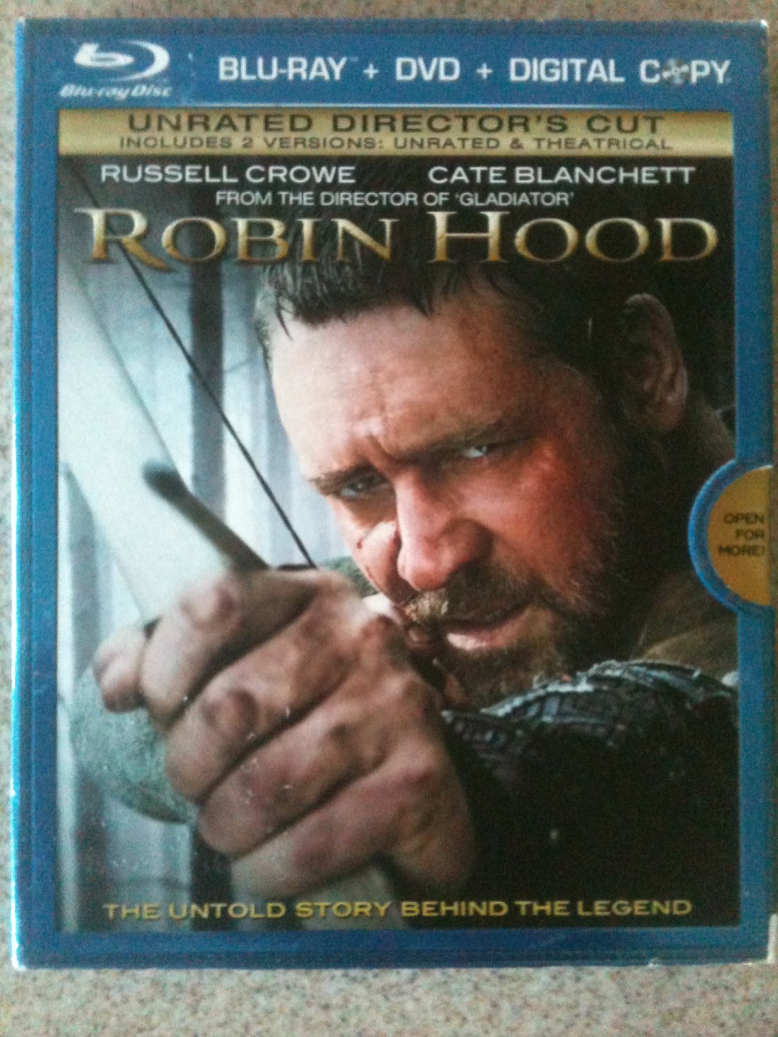 Robin Hood (Blu-ray Disc, 2010, 2-Disc Set, Unrated Director's Cut) w ...
