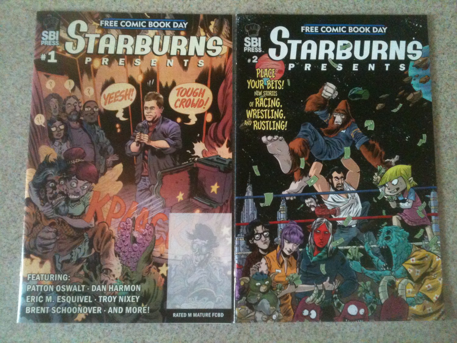 Starburns Presents #1 & #2 FCBD 2018 & 2019 Comic Lot. SBI Press