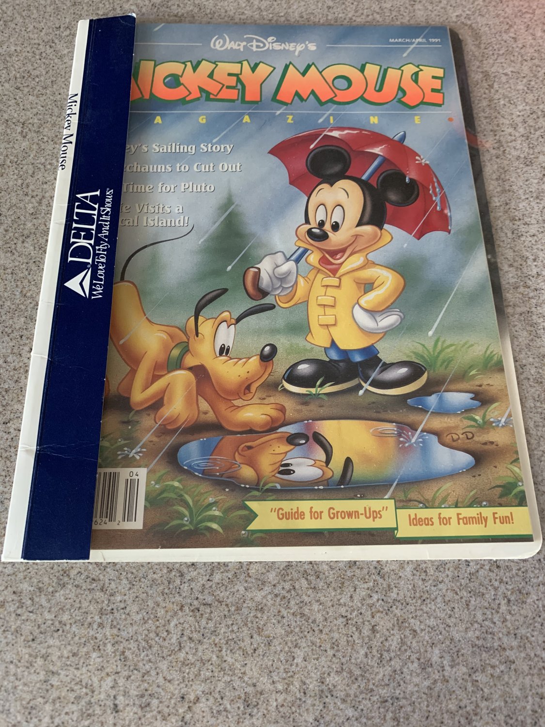 Mickey Mouse Magazine March/April 1991. Delta In-Flight, Disney, Pluto ...