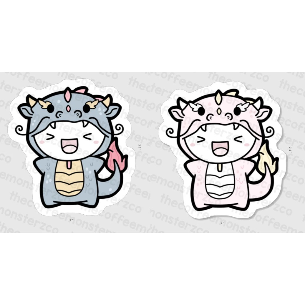 Dragon Onesie Emotis Vinyl Sticker | TCMC thecoffeemonsterzco