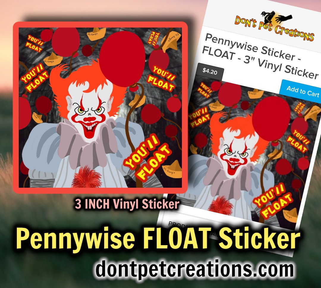 Pennywise Floats - 3" Vinyl Sticker Inspired by "Stephen King's IT"