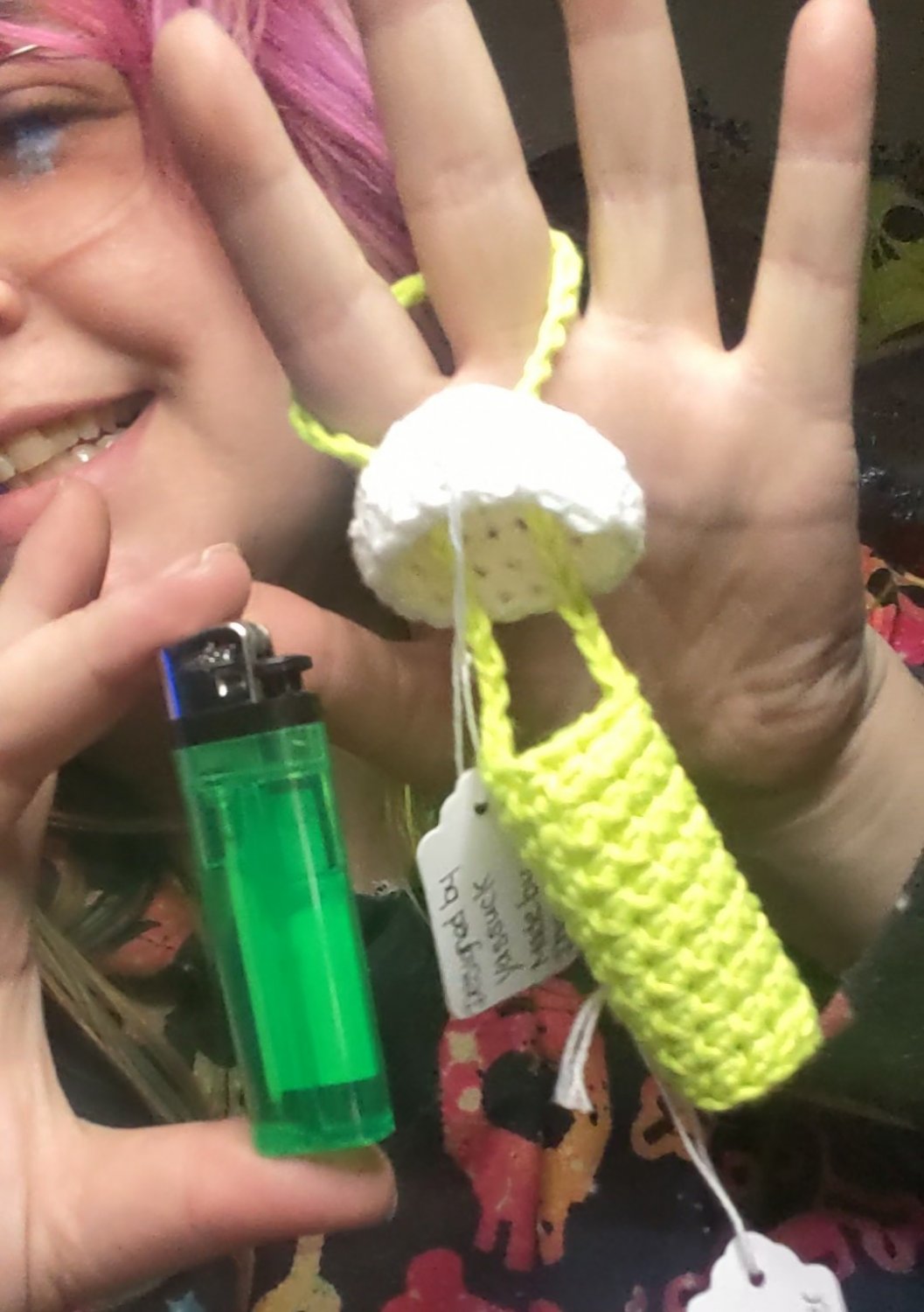 Glow-in-the-Dark Crochet Mushroom Lighter Case - Handmade Amigurumi ...