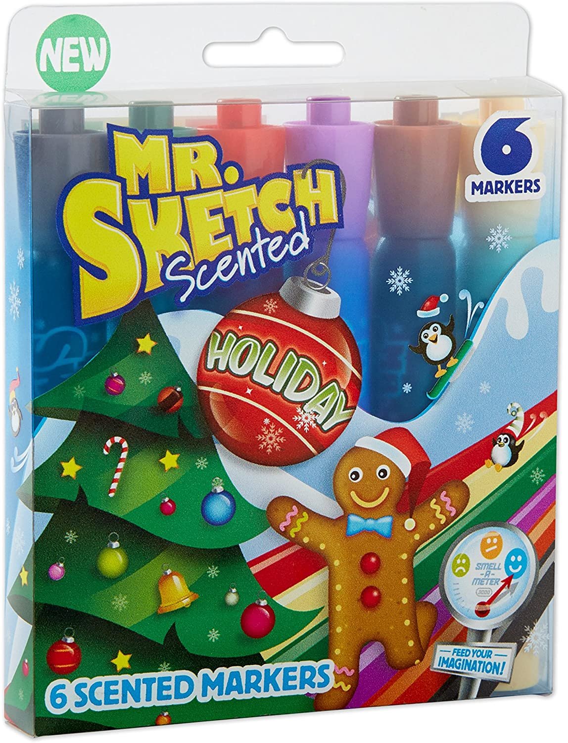 Mr. Sketch Scented Markers, Chisel Tip, Holiday Colors , 6-Count