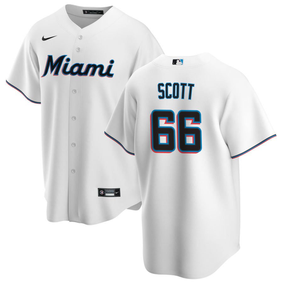 Miami Marlins #66 Tanner Scott White Home Jersey