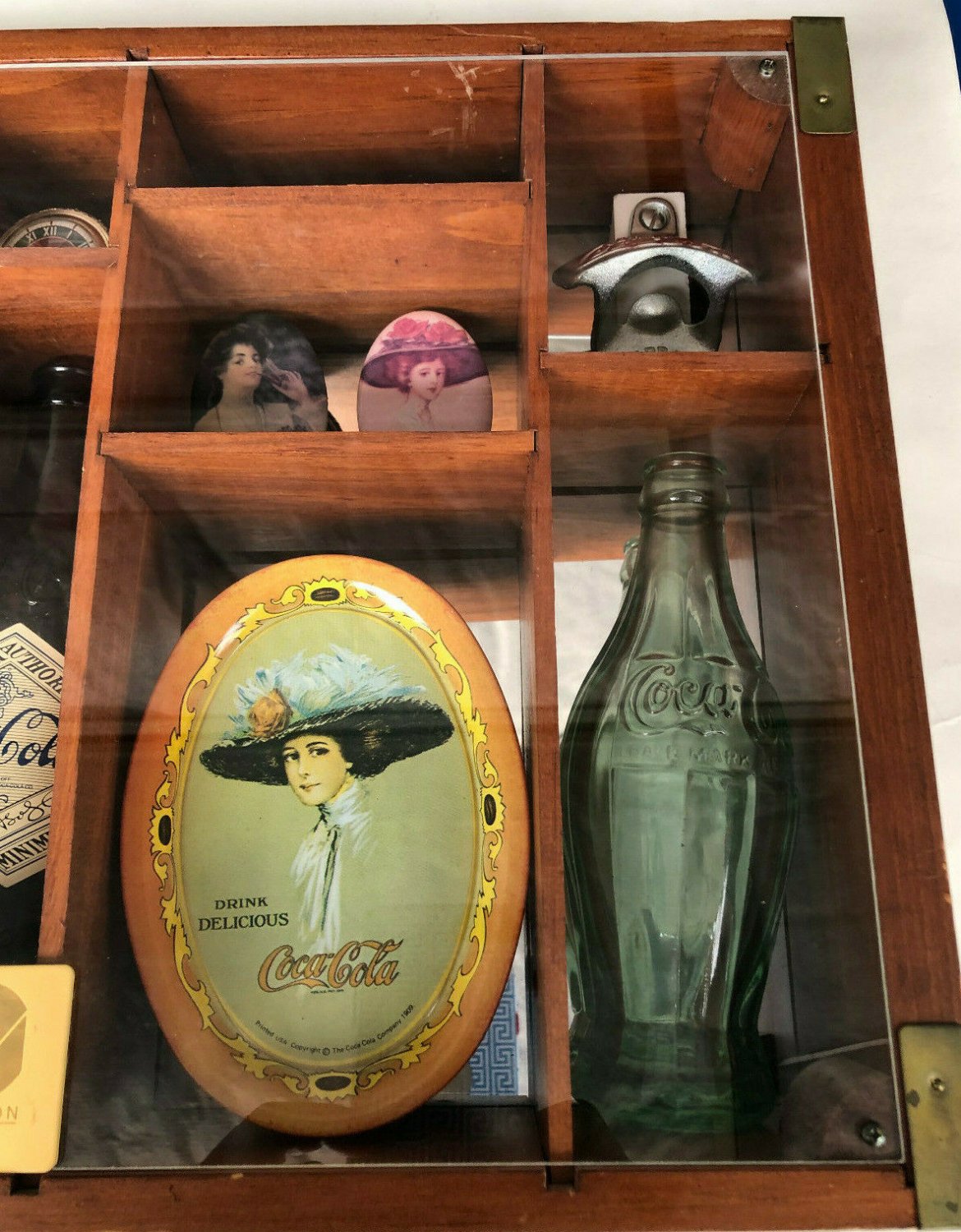 COCA COLA 100 ANNIVERSARY CENTENNIAL CELEBRATION BOTTLES Shadow WOODEN BOX