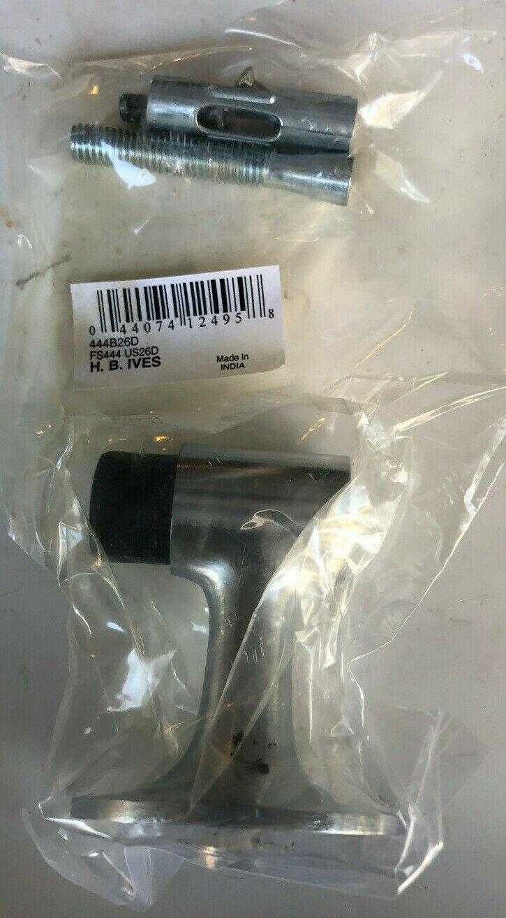 IVES FS444 US26D Floor Stop, Angled Bumper, Masonry Anchor, Satin ...