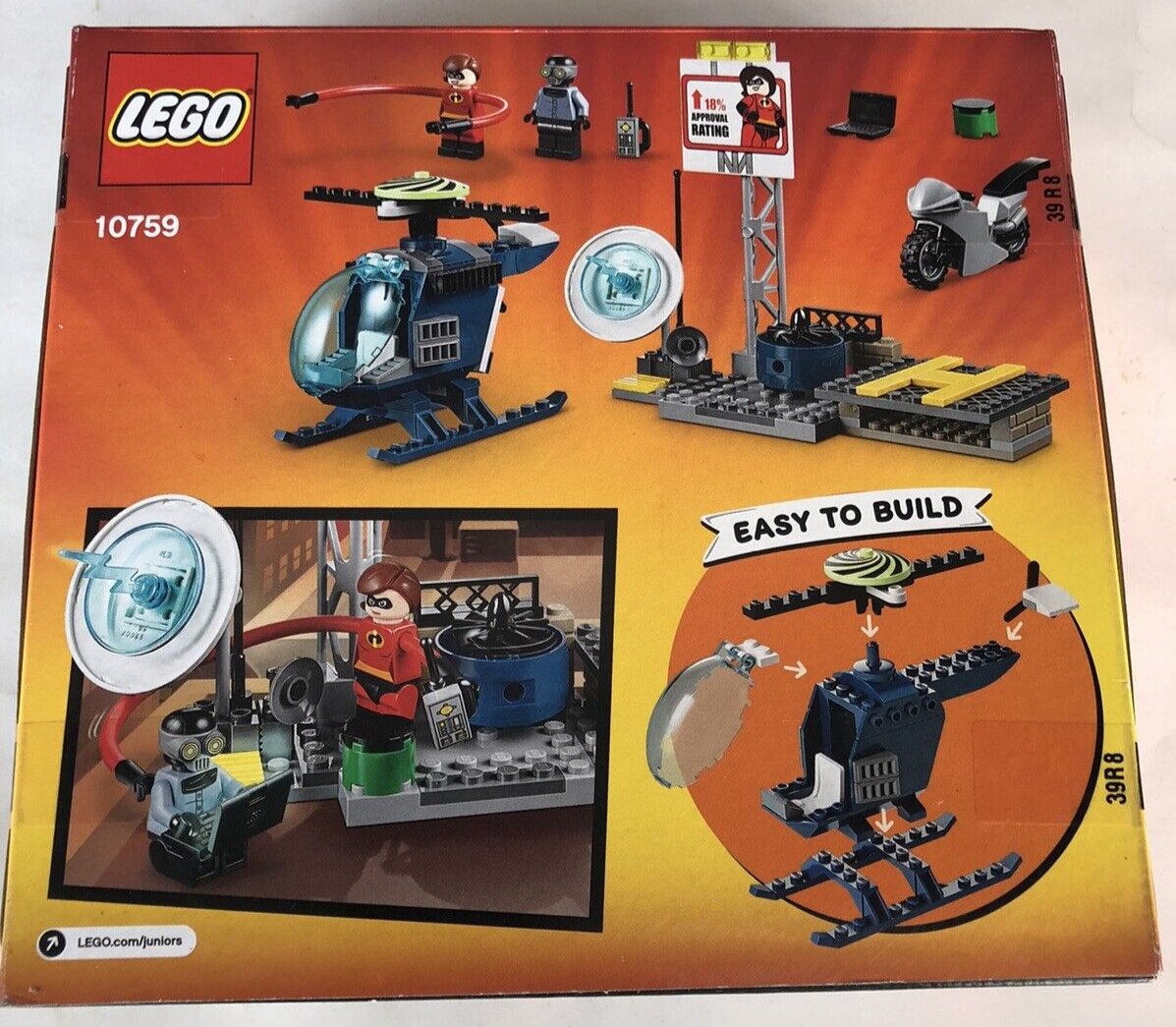 LEGO Juniors Incredibles 2 Elastigirl's Rooftop Pursuit (10759) New ...