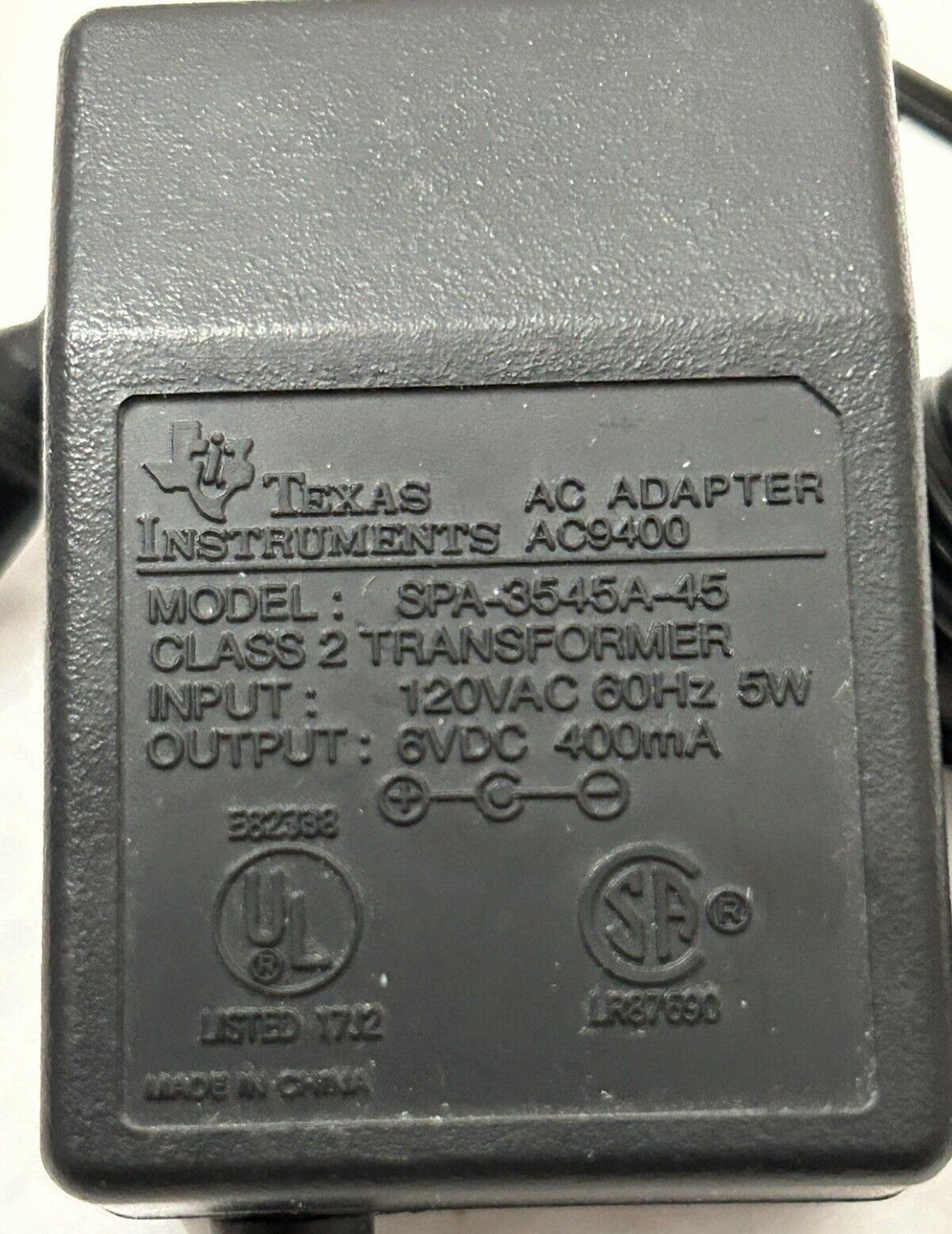 Vintage Texas Instruments AC 9400 Calculator Power Supply AC Adapter ...