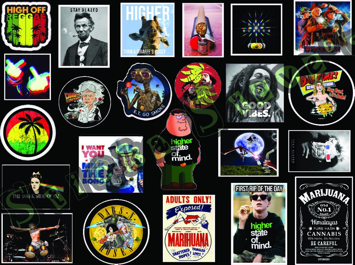 23 individual weed theme 420 Vinyl Sticker Decals H