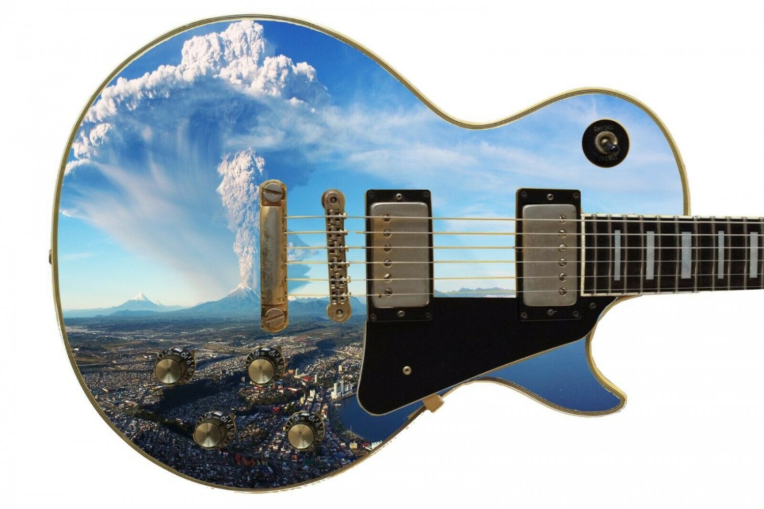 Guitar Skin Eruption Sky Rock Cloud Zeus Cool Body Instrument Wrap ...