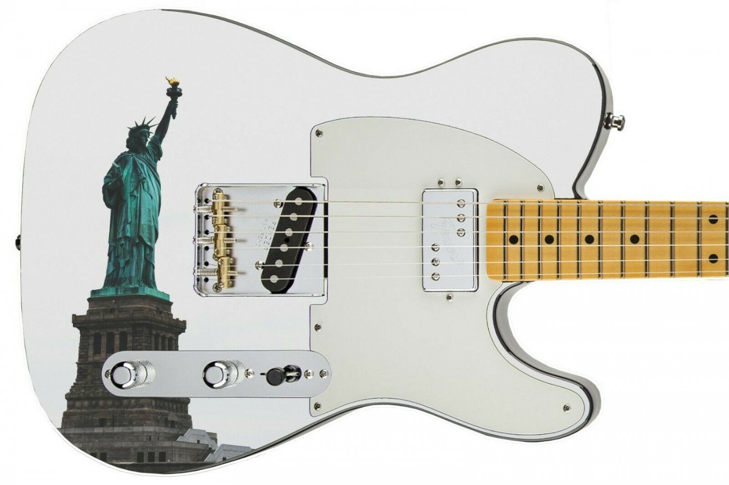 Guitar Skin Statue of Liberty Freedom USA Theme Body Wrap Vinyl Sticker ...