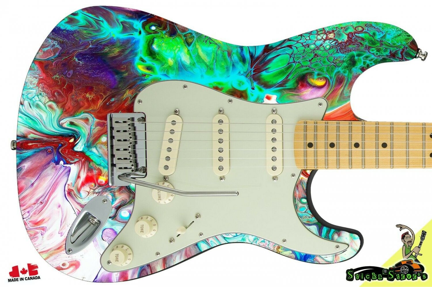 096 Righty Electric Guitar Skin Psychedelic Adventures