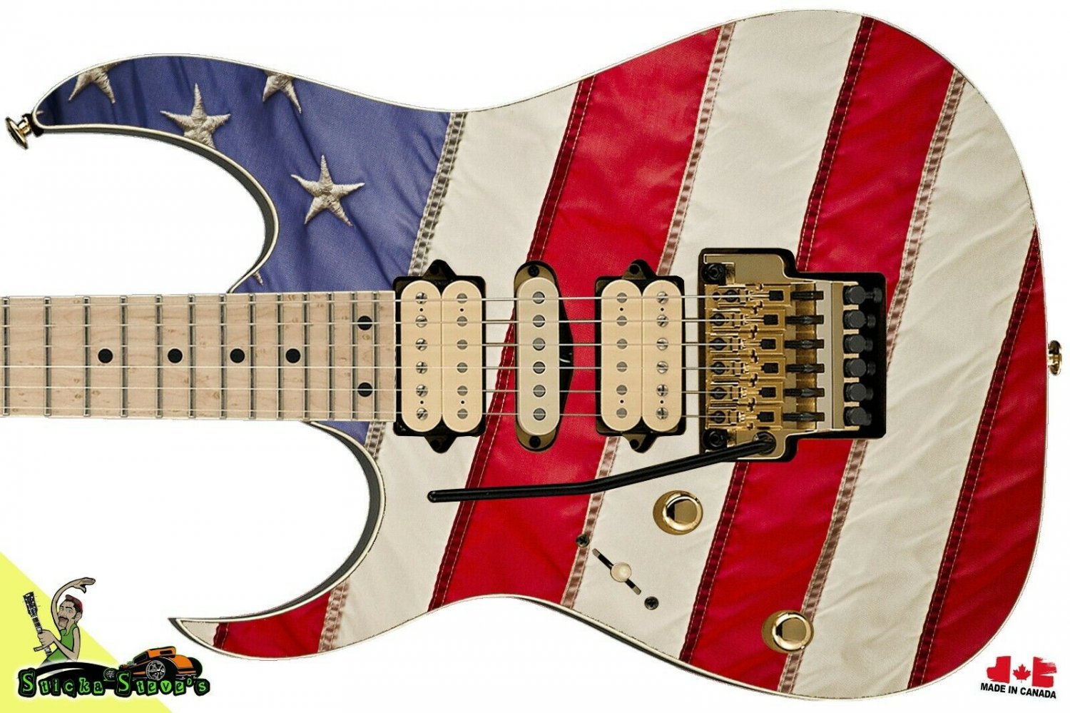 069 Lefty Electric Guitar Skin American Flag Patriot Body Styles Vinyl Wrap