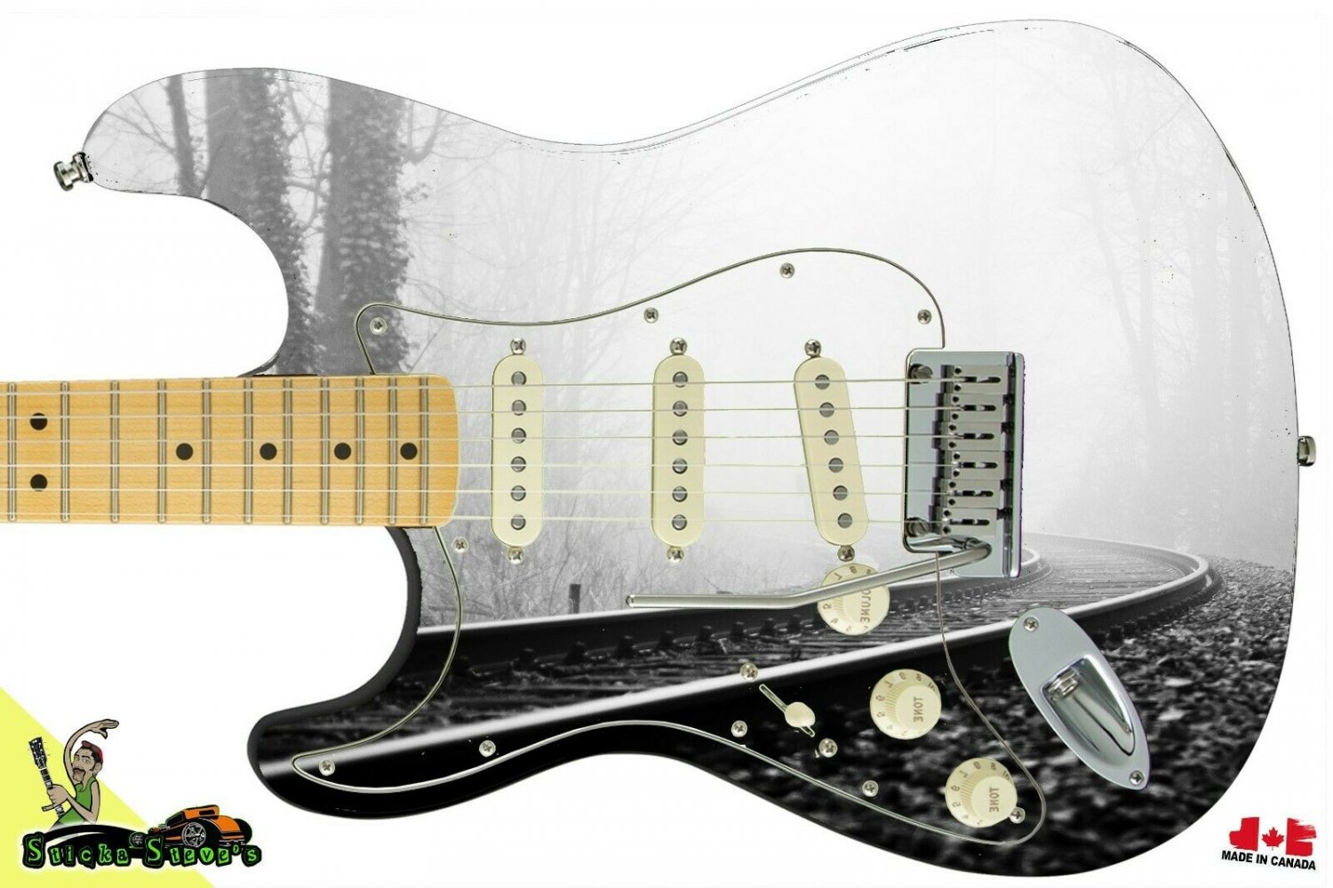 052 Lefty Electric Guitar Skin Rail Lines