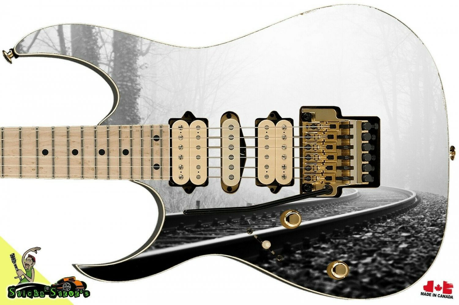 052 Lefty Electric Guitar Skin Rail Lines