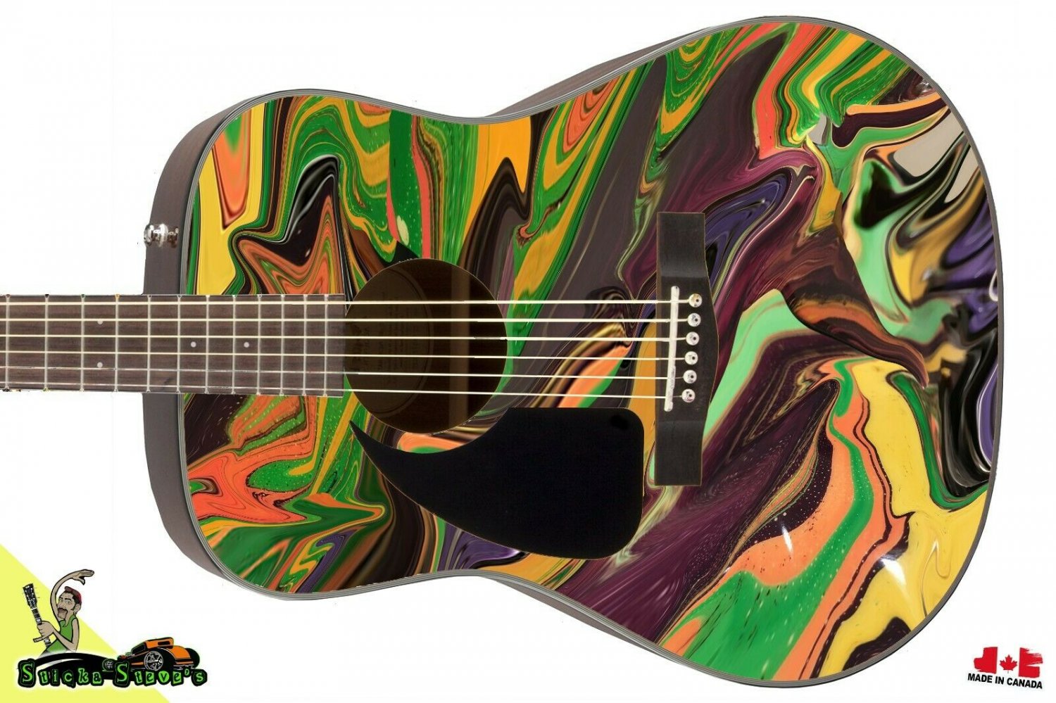 134 Lefty Acoustic Guitar Skin Jem Swirl PMC style