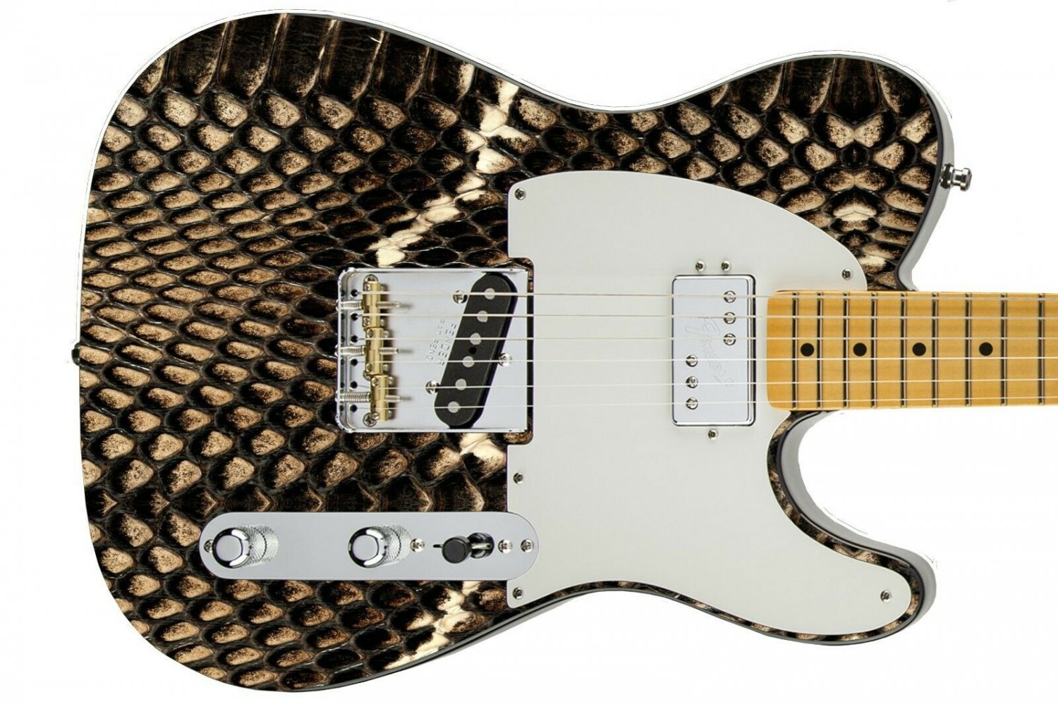 Sticka Steve's Guitar Skin Axe Wrap Re-skin Black Cobra Snake Skin 662