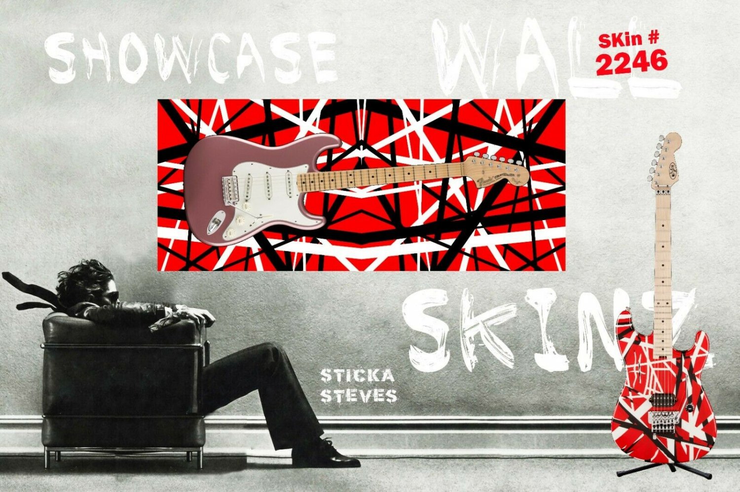 Showcase Skins Removable Wall Skinz Décor Abstract Stripes Iconic Rock ...