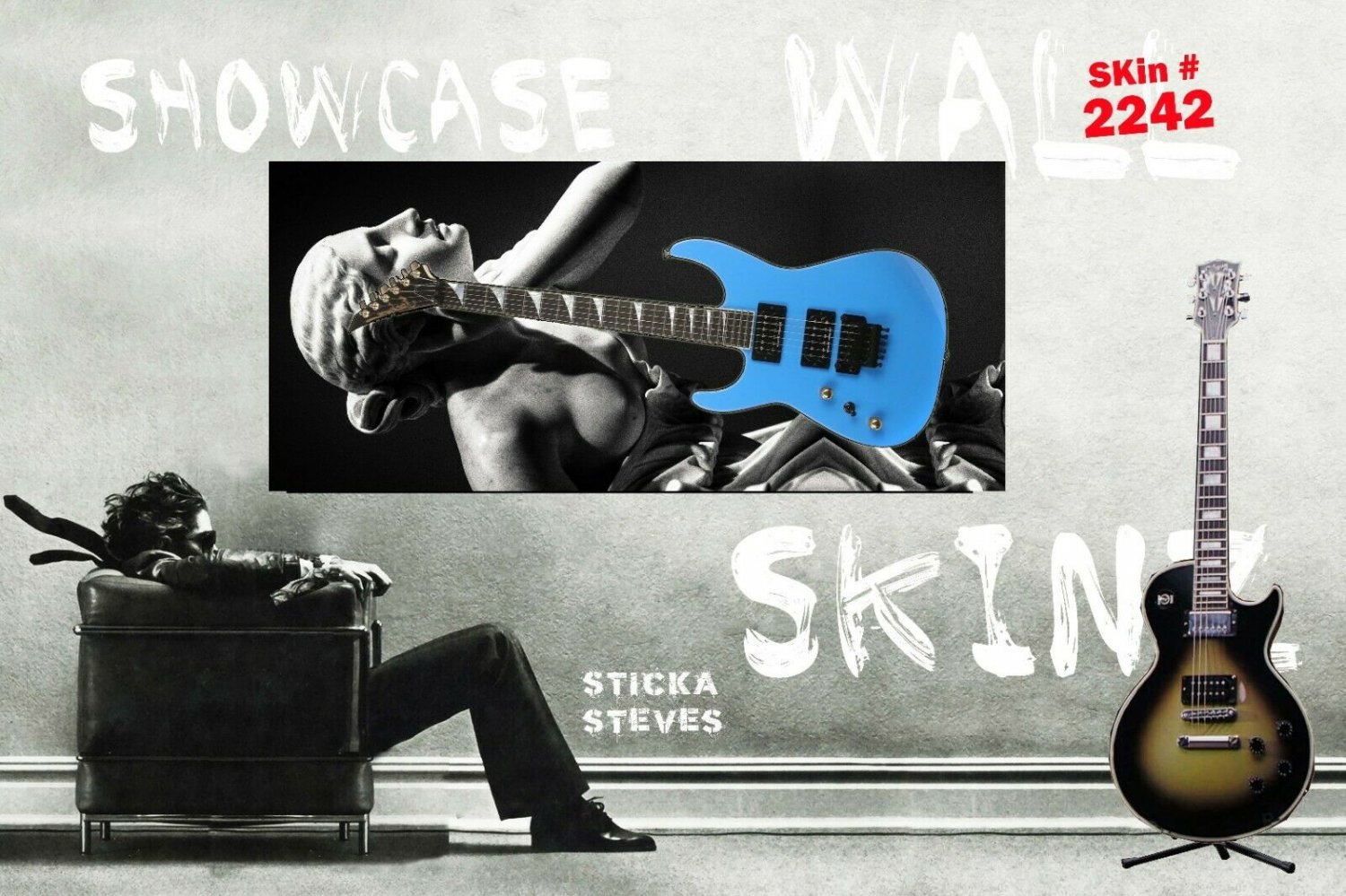 Showcase Skins Removable Wall Skinz Décor Display Panes - Marbled ...