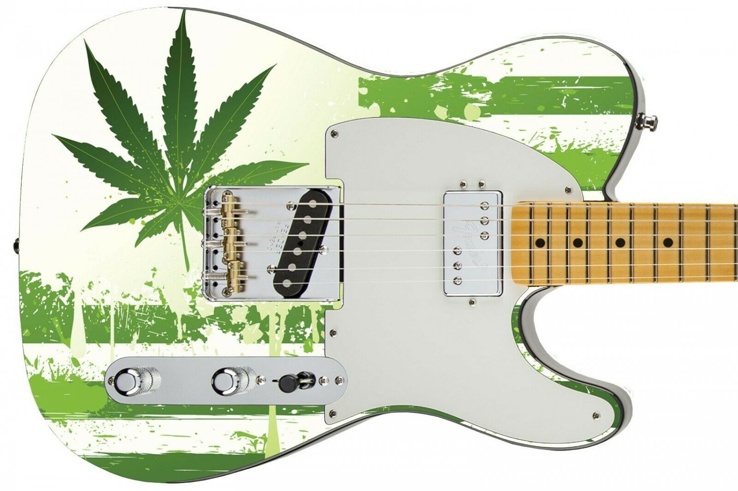 Guitar Skin Axe Wrap Re-skin weed theme 420 Weed Buds Stoned Joint MJ ...