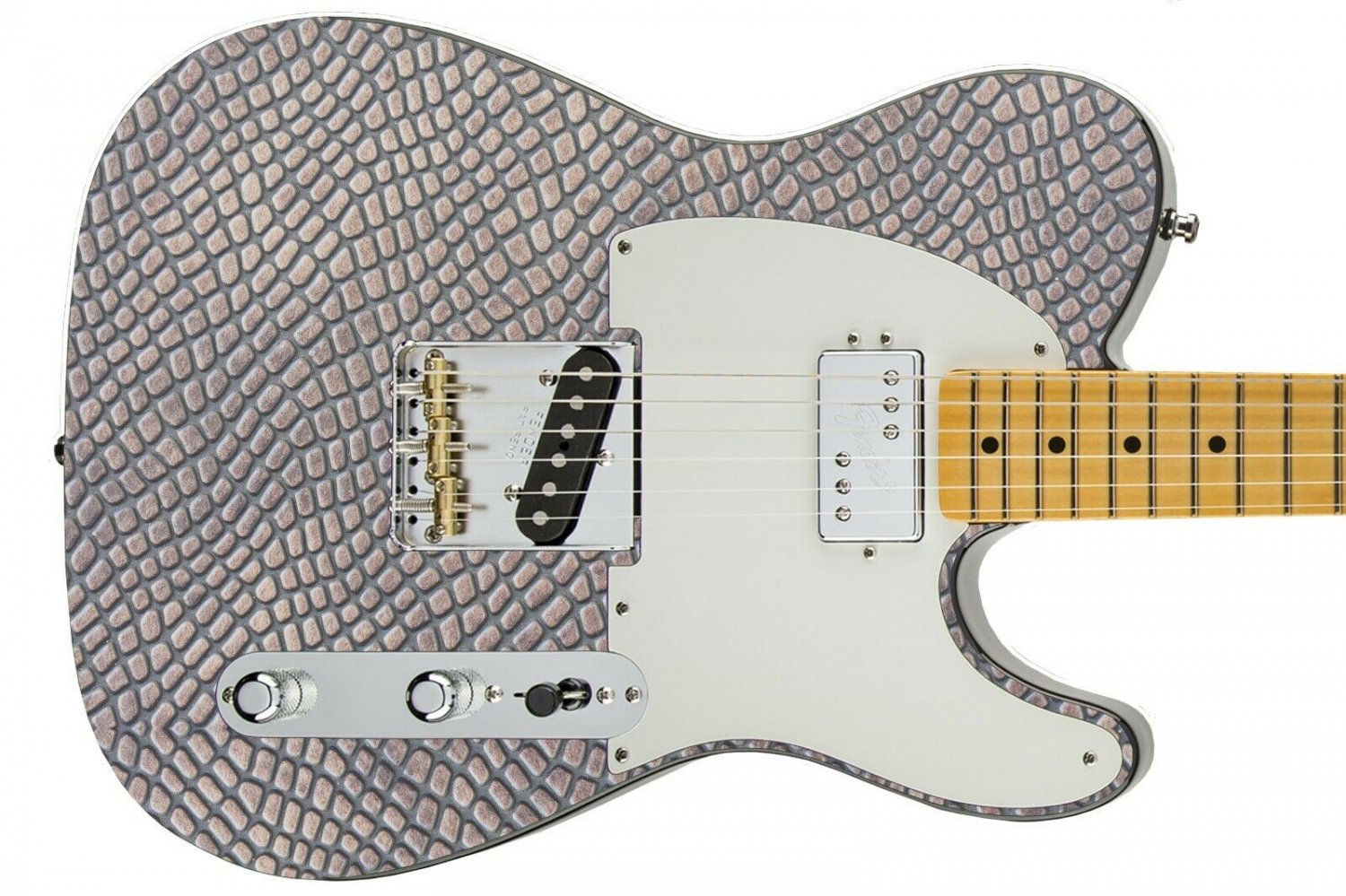 Sticka Steve's Guitar Skin Axe Wrap Re-skin Light Gray Snake Skin 673