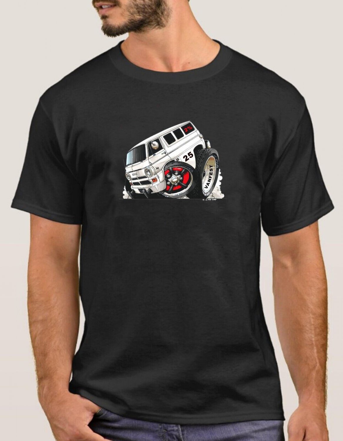 Retro DTC Hand Pressed Iron On T-Shirt Cool Van Man