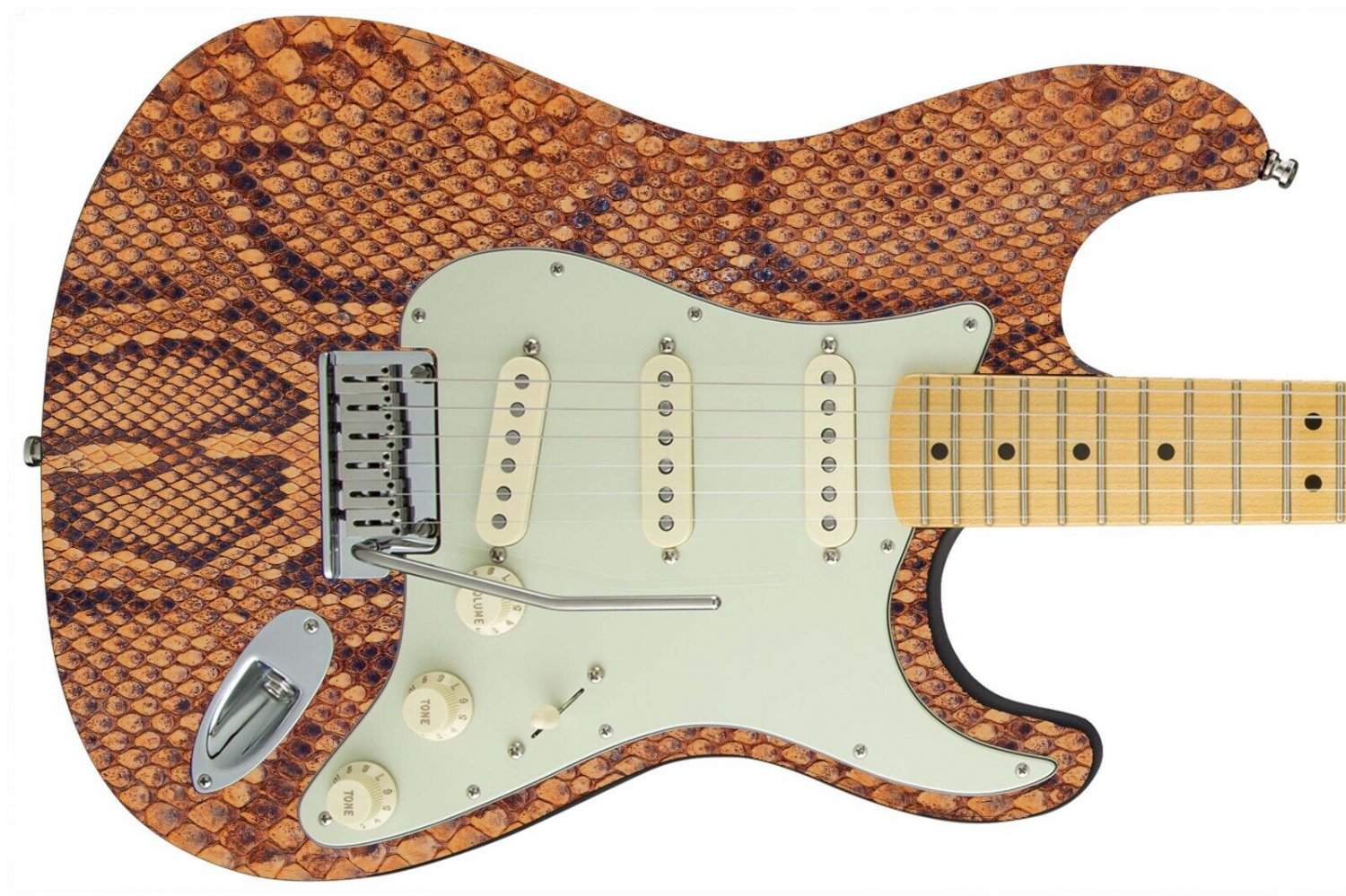 Guitar Skin Axe Wrap Re-skin McCormack Blonde Python Snake 665 C