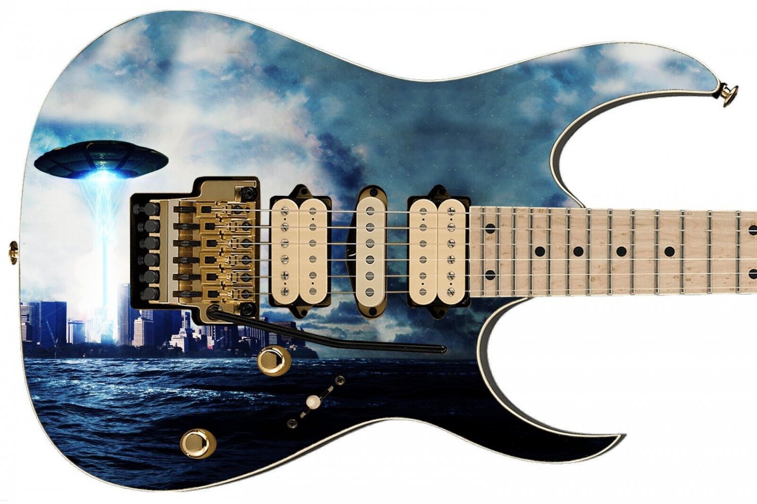 Guitar Skin Axe Wrap Re-skin Bass Reface DIY Alien Nation 1291