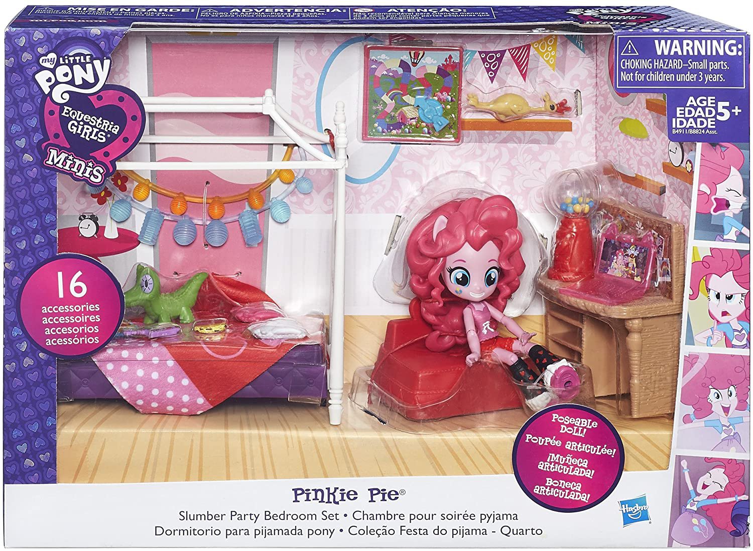 My Little Pony Equestria Girls Minis Pinkie Pie Slumber Party Bedroom Set