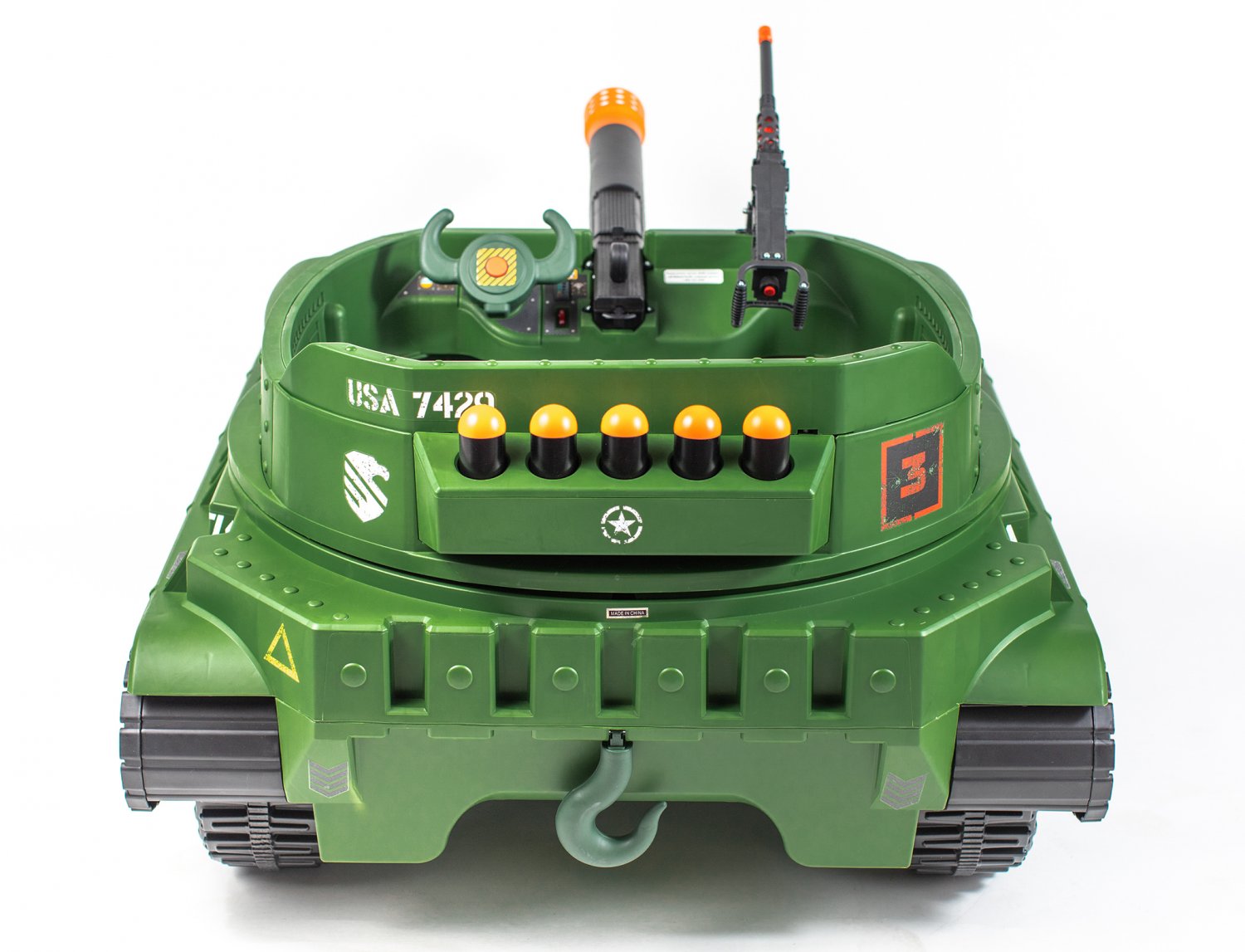 Thunder Tank Ride-On With Working Cannon and Rotating Turret! 24 Volt