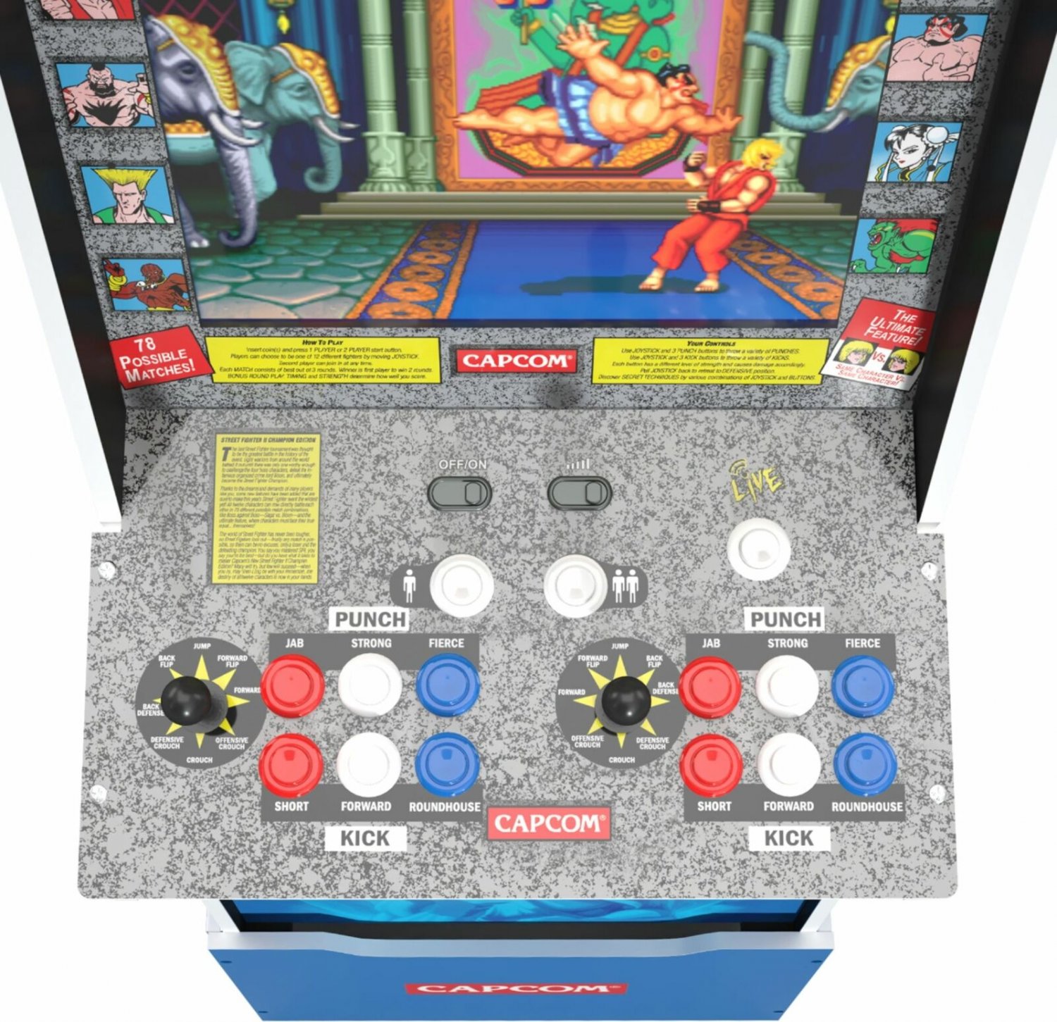 Arcade 1Up Street Fighter II Champion Edition Arcade Machine with Riser