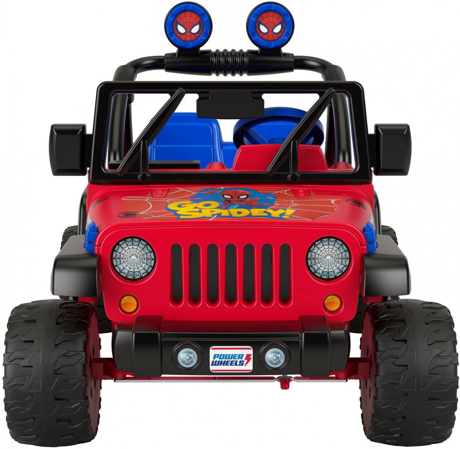 Power Wheels Spider-Man Jeep Wrangler Battery Powered 12V Ride On Vehicle