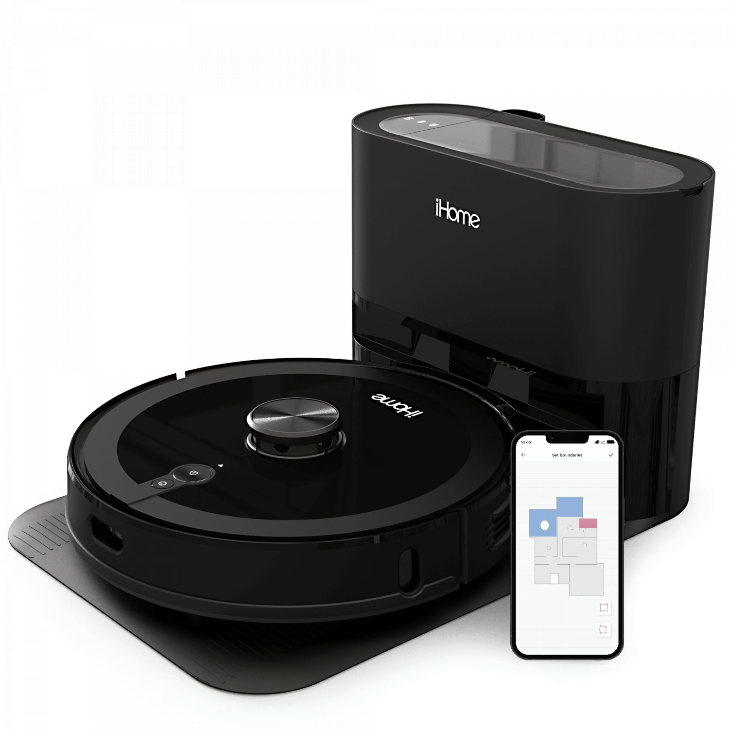iHome AutoVac Nova Pro 3-in-1 Robot Vacuum & Vibrating Mop with LIDAR ...