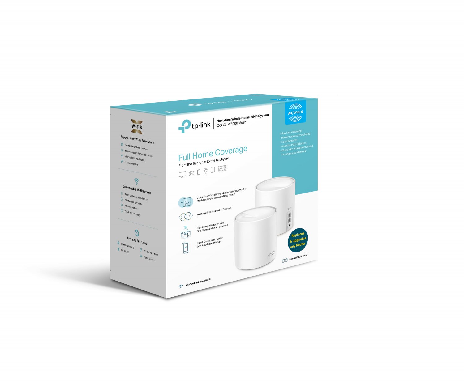 TP-Link Wi-Fi 6 AX3000 Mesh Router System | Deco W6000 (2-pack) | 5,000 ...