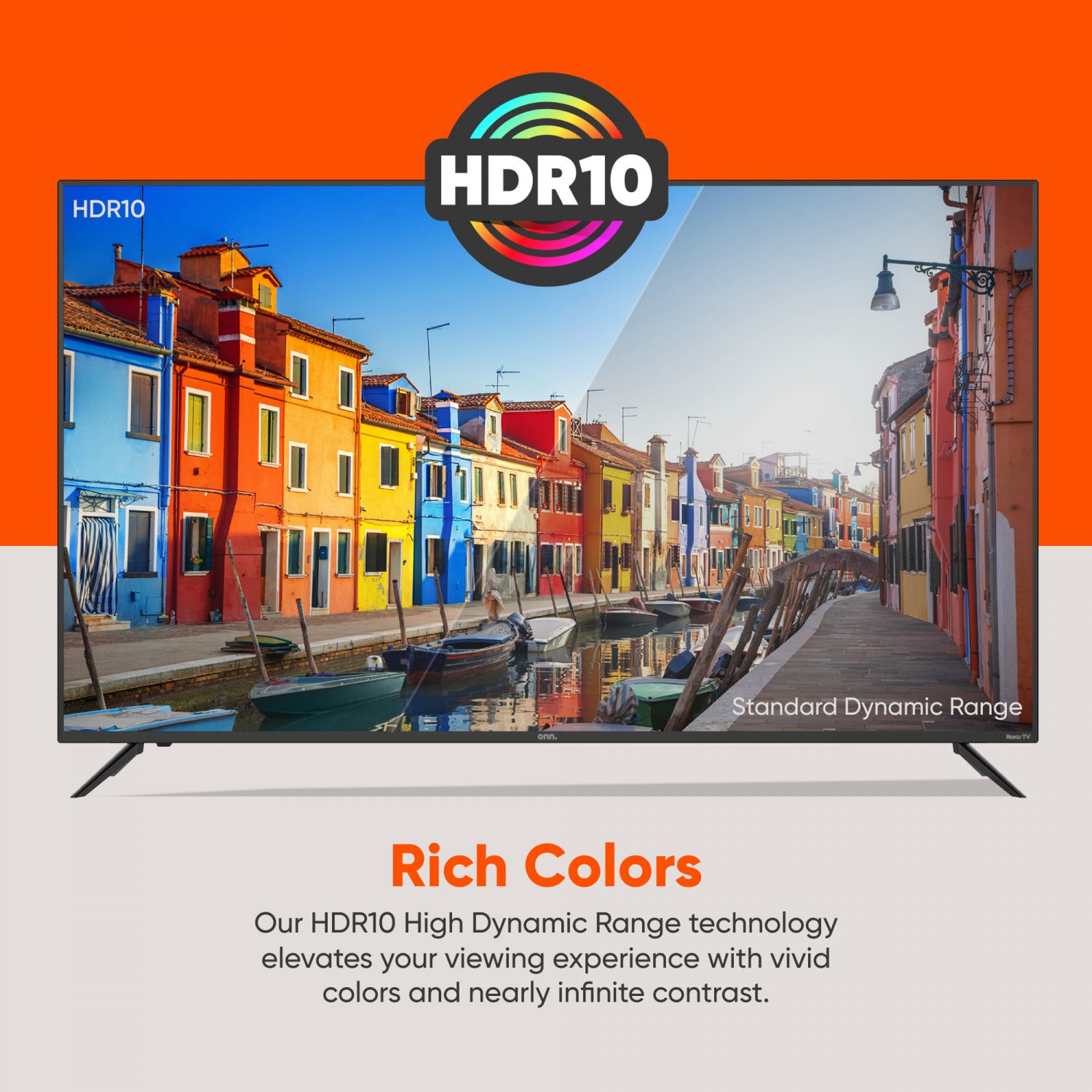 onn. 50" Class 4K UHD (2160P) LED Roku Smart TV HDR (100012585)