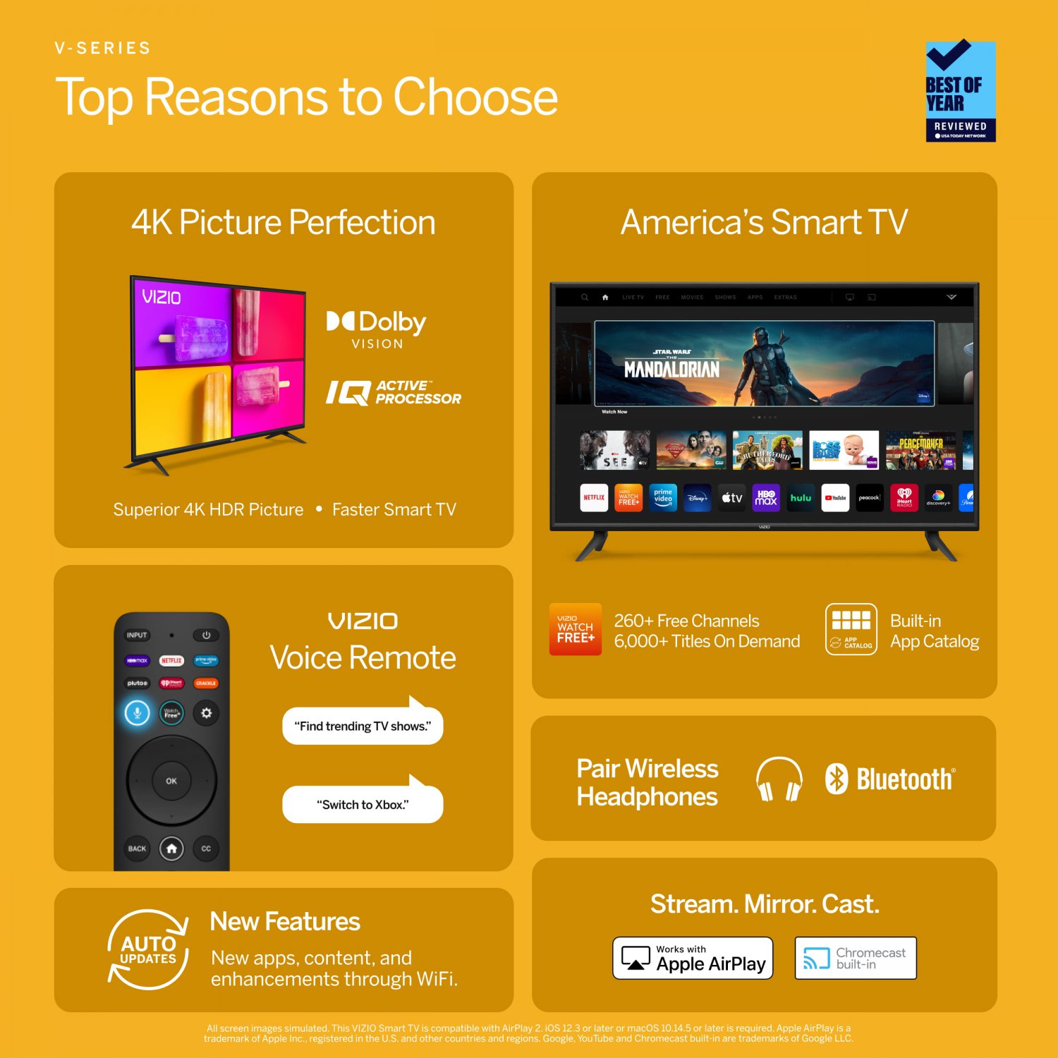 VIZIO 55" Class V-Series 4K UHD LED Smart TV V555-J01