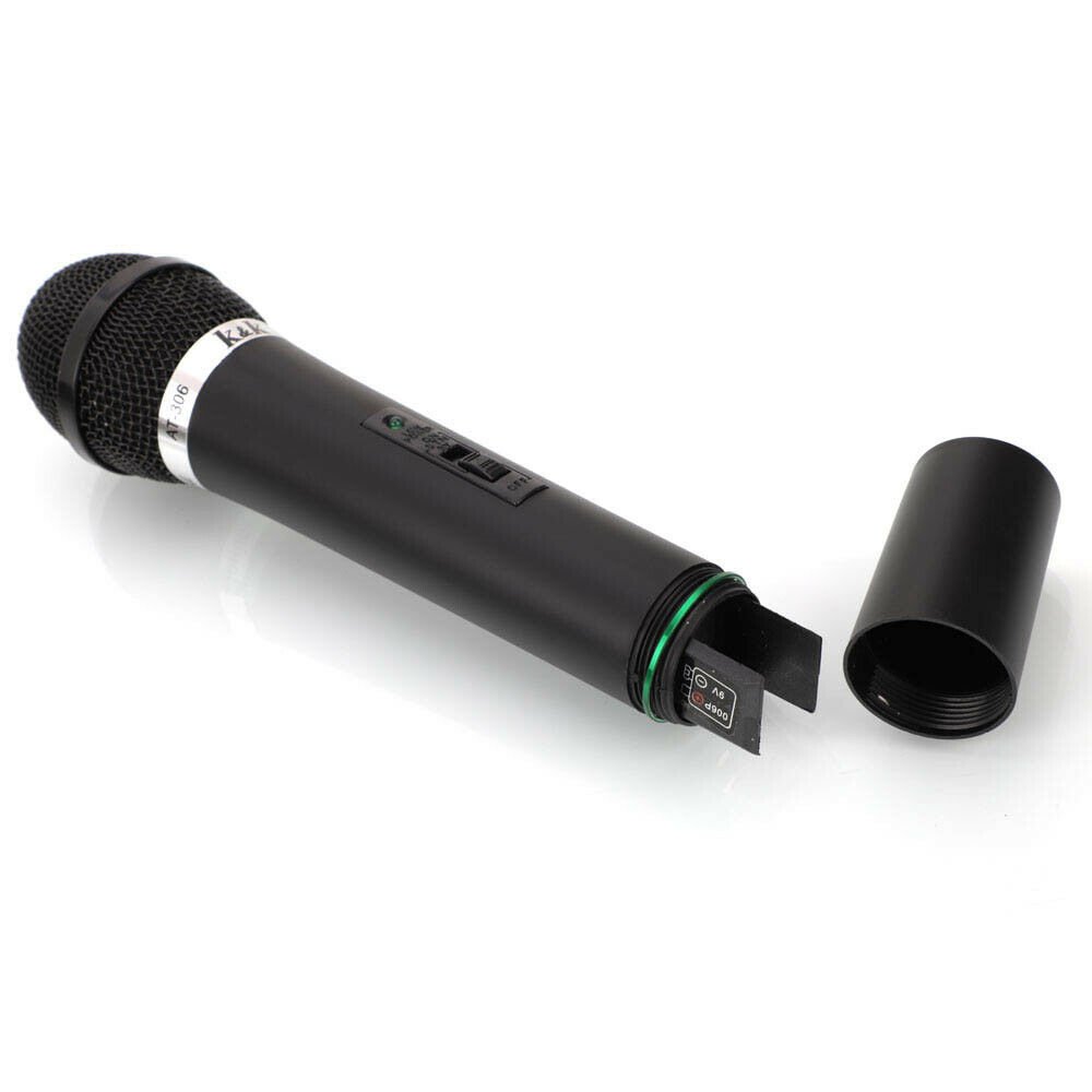 Professional Black Wireless Microphone Dual Handheld w/2 Receiver KTV ...