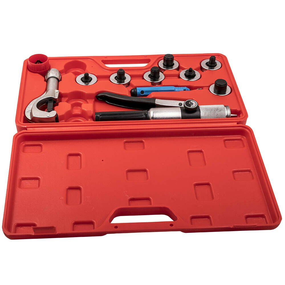 Hydraulic Tube Expander Swaging Pipe HVAC Tool 7 Lever Heads Expanding Kit