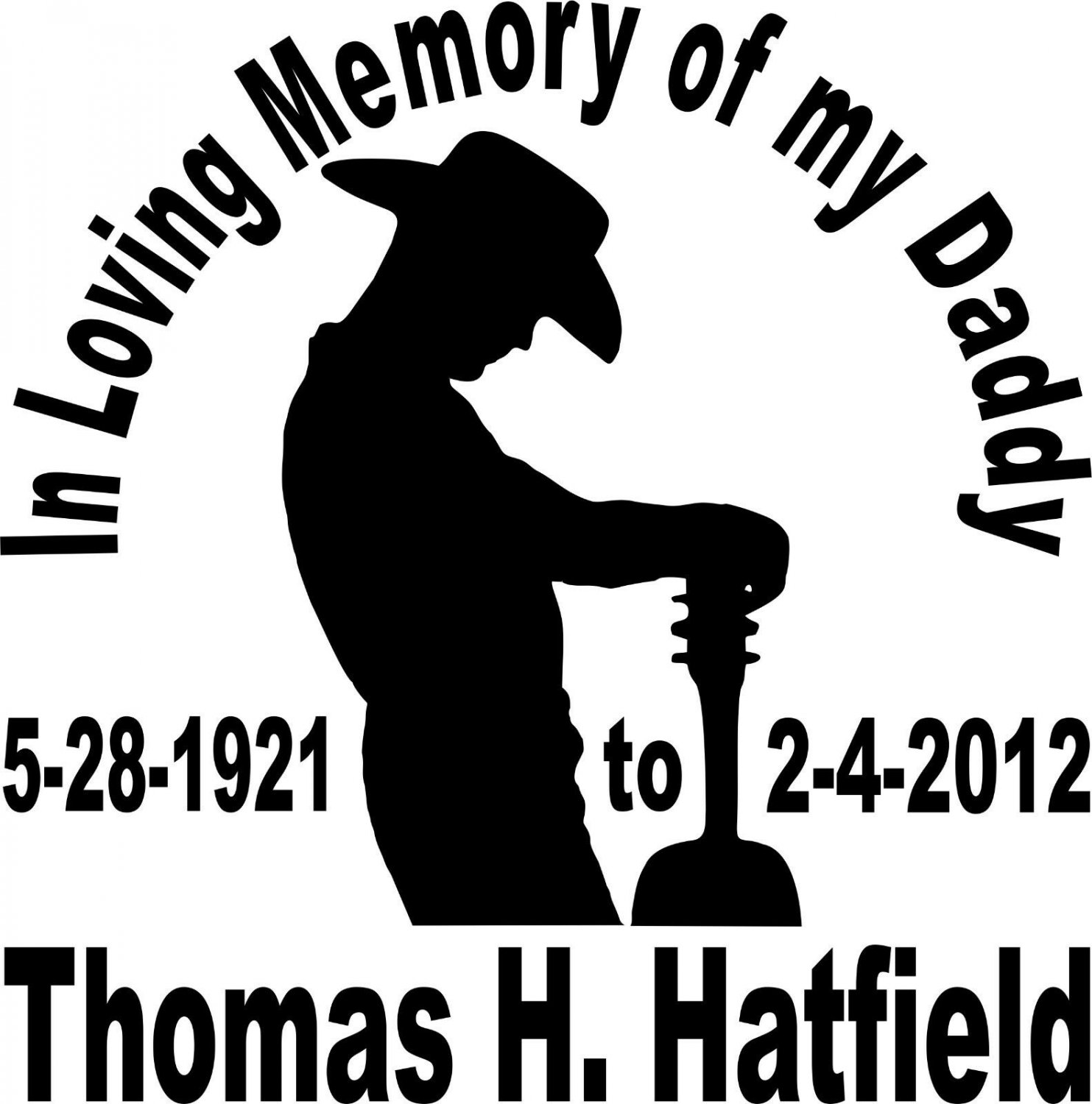 In Loving Memory Cowboy Guitar Custom Car Truck Window Vinyl Decal Sticker