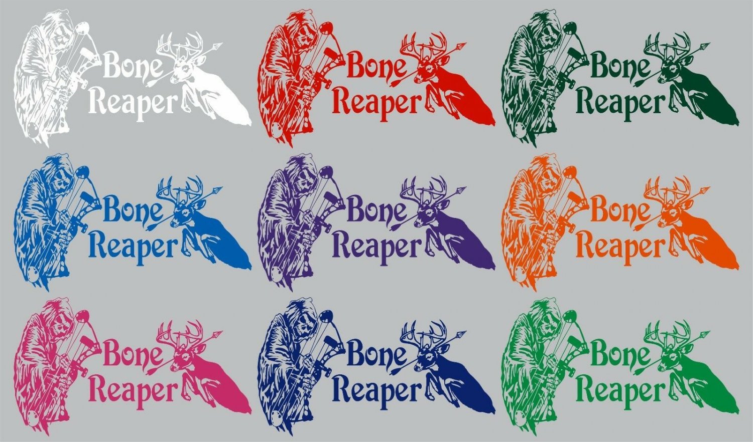 Grim Reaper Bow Arrow Hunting Bone Skeleton Truck Window Vinyl Decal ...