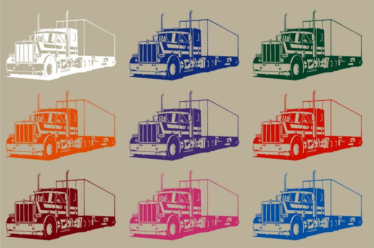 18 Wheeler Semi Big Rig Trailer Car Truck Driver Window Vinyl Decal Sticker