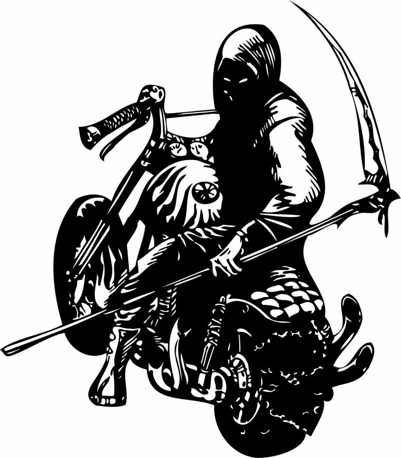 Motorcycle Grim Reaper Bike Biker Car Truck Window Vinyl Decal Sticker