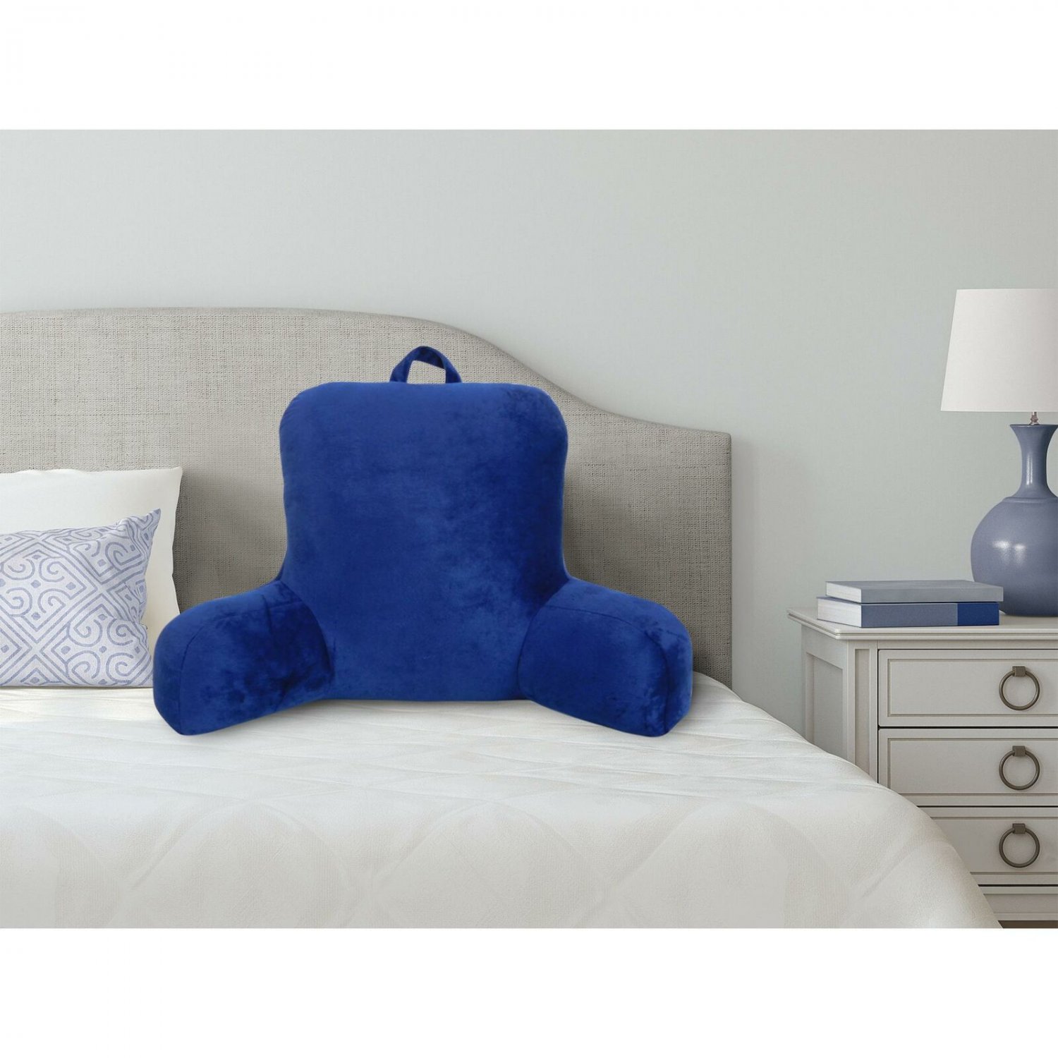 Mainstays Micro Plush Backrest Lounger Pillow Indigo 100 percent ...