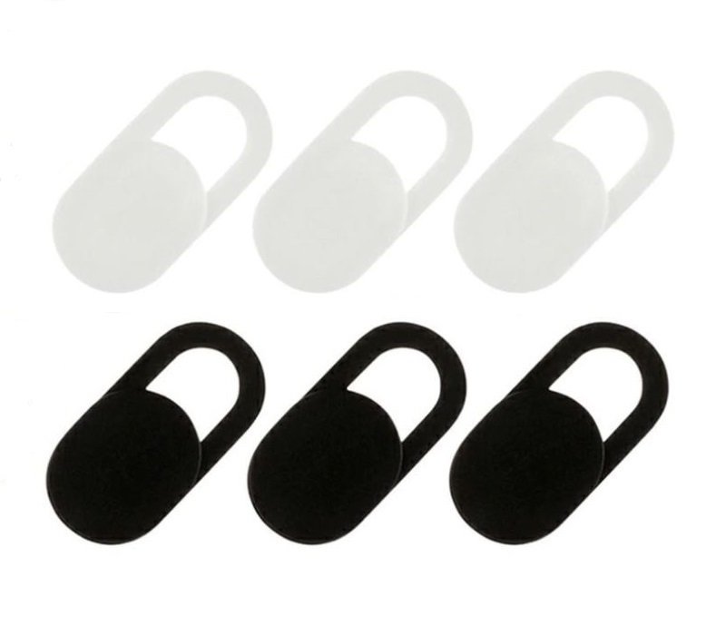 3 Black & 3 White WebCam Cover Camera Privacy Shutter Plastic Sticker ...