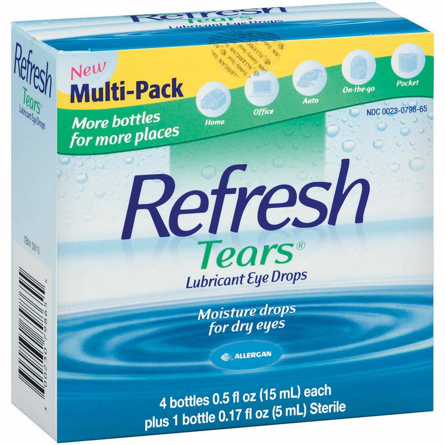 Refresh Tears Lubricant Eye Drop - 4 Bottles 0.5 oz and 1 Bottle 0.17 oz