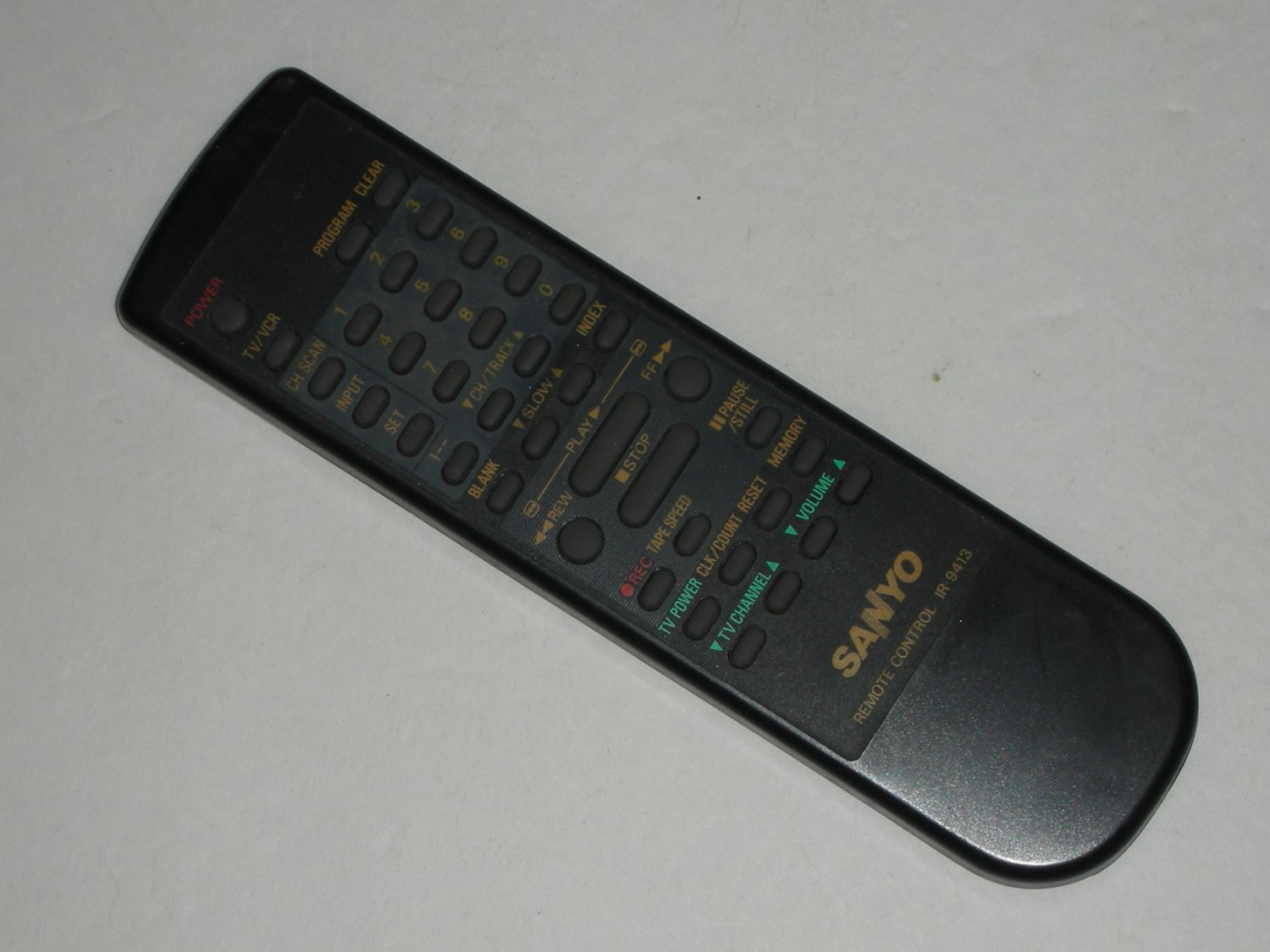 Sanyo IR-9413 VCR VHS Video Cassette Recorder + TV Programmable Remote ...